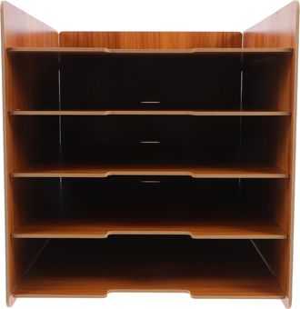 TOPBATHY Holz Schreibtisch Organizer Mehrstöckig Stabil Dokumentenablage Büroregal Ordneraufbewahrung Platzsparend für Schule Home Office Elegante Struktur Lan