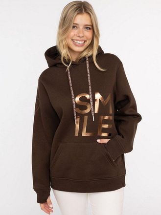 Zwillingsherz Hoodie Alissa Shiny glänzender Print, Daumenloch, Kordel, gesticktes Herz am Ärmel