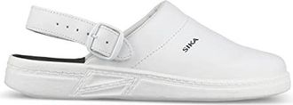 Sika Sika Mules avec sangle de talon r&eacute;glable r&eacute;glable et imperm&eacute;able en cuir respirant., Blanc., 41 EU