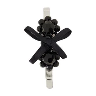 Simone Rocha Haarschmuck - Petite Bow Mini Flower Hair Clips - Crystal - Blac - Gr. unisize - in Schwarz - f&uuml;r Damen