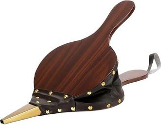 Relaxdays Blasebalg, Luftgebl&auml;se f&uuml;r Grill & Kamin, L&auml;nge: 40 cm, rustikales Design, Handblasebalg, MDF, Mehrfarbig