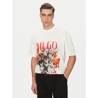 HUGO BOSS T-Shirt Dugie 50538259 &Eacute;cru Oversize