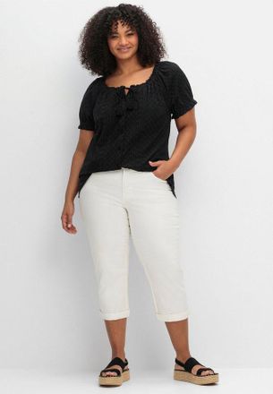 Sheego Klassische Bluse Kurzarmbluse Kurzarm