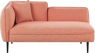 Beliani Chaiselongue Bouclé rosa linksseitig mit Kissen Metallgestell modern Chevannes