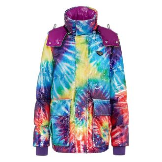 Philipp Plein Femme, Vestes, Multicolore, Taille: 38 FR Veste Bomber Oversize Tie-Dye Incrust&eacute;e de Sequins