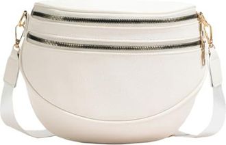 Generic Sac à bandoulière spacieux avec sangle réglable et amovible - Mode - Double fermeture éclair - Sac à bandoulière - En cuir synthétique - Pour femmes e