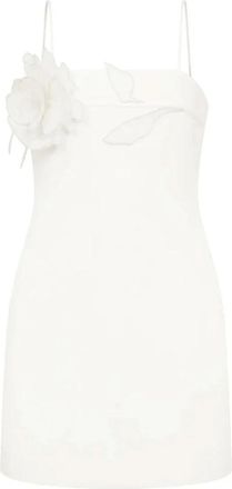 DAVID KOMA David Koma, Femme, Robes, Blanc, Taille: 36 FR Lace Rose Flower Embroidered Mini Dress