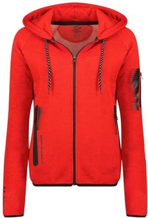 Canadian Peak Fanatic Lady - Sweat Femme Zip Capuche Poches - Sweatshirt Pull Manches Longues Chaud Hoodie Veste - Femmes Printemps Ete Automne Hiver (Rouge M)
