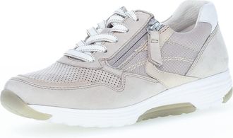 Gabor Damen Low-Top Sneaker, Frauen Halbschuhe,Wechselfu&szlig;bett,Sportschuhe,Freizeitschuhe,Turnschuhe,Laufschuhe,Lady,Puder/Weiss,40.5 EU / 7 UK