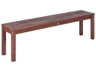 Beliani Moderne Gartenbank Eukalyptusholz Dunkelbraun rechteckig 160cm Rustikal Tuscania