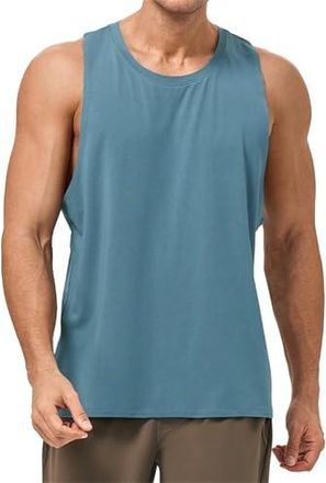 Generic DENGJIAMY D&eacute;bardeurs unis pour homme - T-shirt de sport d&eacute;t&eacute; &agrave; col rond - Haut de plage d&eacute;contract&eacute; athl&eacute;tique - Musculation musculaire - T-shirt sans