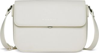 Bugatti Almata Damen Schultertasche M, Umhängetasche, Handtasche aus Kunstleder, beige