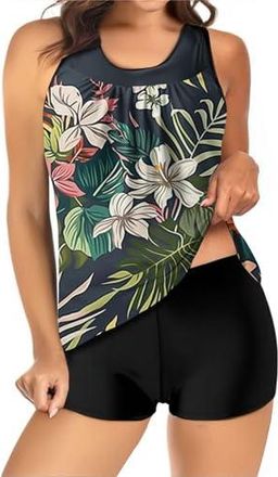 Generic Chemise business tankini maillot de bain pour femme, tankini deux pi&egrave;ces, d&eacute;bardeur de natation graphique avec short, maillot de bain pour femme, t-sh
