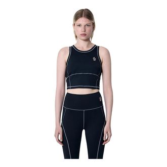 Moncler Logo Motif Rundhals T-Shirt - - Tops - Damen - Schwarzk - L