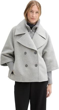 Tom Tailor 1043723 Jacket, 21373-Medium Silver Grey Melange, XL Femmes