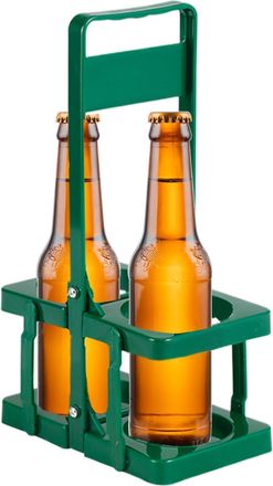 Generic Bierständer - tragbarer Bierdosenhalter, zusammenklappbar, tragbar, Weinflaschenhalter, 2 Flaschen, Bierflaschenhalter, für Camping, Picknick