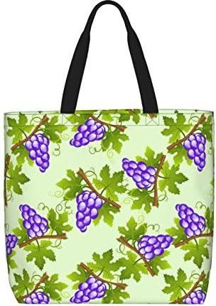 Generic Sac De Courses Motif De Raisins Sac Tissu R&eacute;utilisable De Grande Capacit&eacute; Sacs &Agrave; Main, Pour Shopping, Burea, Tous Les Jours, Voyage