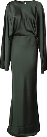 Norma Kamali Femme, Robes, Vert, Taille: 36 FR Robe Obie Invers&eacute;e &agrave; Manches Longues