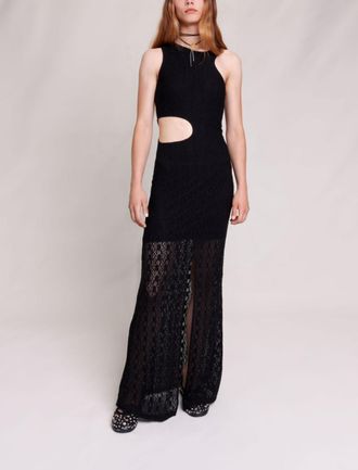 Maje Maxikleid Aus Spitze - Schwarz - Gr&ouml;&szlig;e 32 - Maje