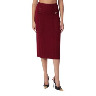Alessandra Rich Femme, Jupes, Rouge, Taille: 38 FR Jupe Midi Tricot&eacute;e