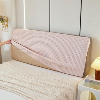 Generic K&uuml;hlender Waffelpiqu&eacute; atmungsaktiv Kopfteil Bezug staubdicht dehnbar gepolstert Bettkopfteil Bezug Schutz f&uuml;r Dicker atmungsaktiver Kopfteilschutz sta