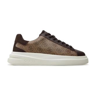 Guess Braune Ledersneakers - Logomuster - - Shoes - Herren - Braun - 44 EU