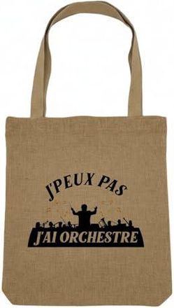 Fabulous Sac Shopping Tote Bag Aspect Lin - JPeux Pas Jai Orchestre Musique Classique Mozart - Sac de Courses Toile Epaisse 360g Beige Naturel Cabas Port&eacute; Epau