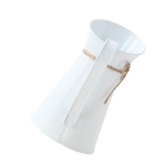 Valiclud Rustikale Vintage Blumenvase Henkel Weiß Lackierter Verzinkter Blumentopf im Landhausstil Dekorativer Blumeimer für Tischdeko und Kreative Blumenarran