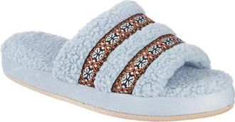 Isotoner Pantoufles Clara Berber pour femme, Blue Fog, 5.5/6 UK