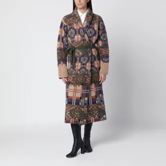 Dries Van Noten Langer ecrufarbener Cardigan aus Wolle und Alpaka