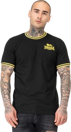 Lonsdale Mens DUCANSBY T-Shirt, Black/Yellow, XXL