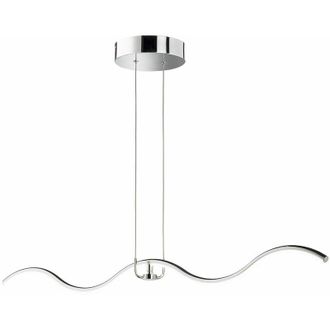 Wofi Leuchten Suspension, suspension, lampe de table &agrave; manger, lampe design avec &eacute;l&eacute;ment magn&eacute;tique, forme donde, m&eacute;tal, chrome, led 1350lm 4000K blanc neutre