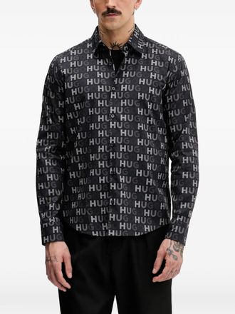 HUGO BOSS Hemd mit Logo-Print - Schwarz