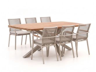 Bellagio la vita attrattiva Bellagio Marudo/Induno Deens Ovaal 220cm dining tuinset 7-delig stapelbaar