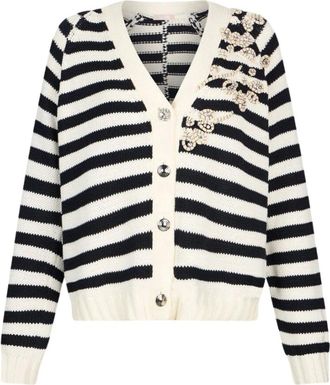 Liu Jo Femme, Pulls, Noir, Taille: 36 FR Cardigan avec broderie de bijoux