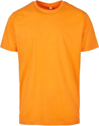 Build Your Brand Herren T-Shirt Round Neck, Männer Basic T-Shirt mit Rundhalsausschnit, Regular Fit, Baumwolle, Paradise orange, XXL