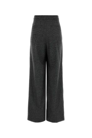 Pantaloni Torino Womens Embroidered Wool Blend Wide-Leg Pant Grey Pantaloni Trousers
