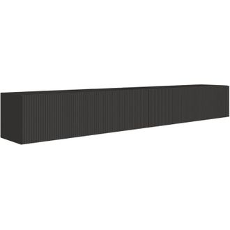 Selsey Selsey Veldio - TV-Lowboard h&auml;ngend mit geriffelten Fronten, 200 cm, schwarz