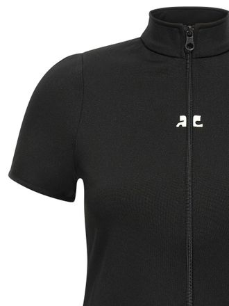 Courr&egrave;ges Womens Black Polyester Top