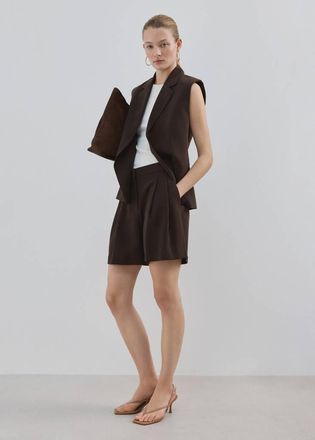 Mango Bermuda droit taille normale marron - Femme - 40 - MANGO