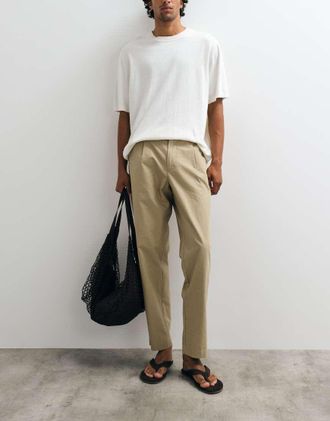Mango Pantalon droit - Beige-Neutre
