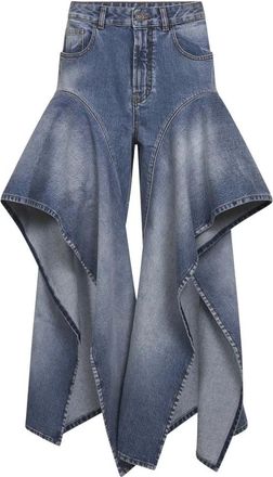 Alaia Femme, Jeans, Bleu, Taille: 38 FR Ruffle Faded Jeans