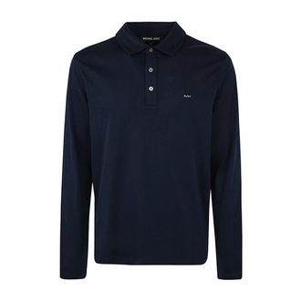 Michael Kors Langarm-Polo-Shirt Sleek MK Crew - - Tops - Herren - Blau - S