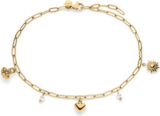 s.Oliver Anklet - Elegante Fu&szlig;kette aus poliertem Edelstahl - gold - Gliederkette verstellbar bis 27 cm - wasserfest & hautfreundlich