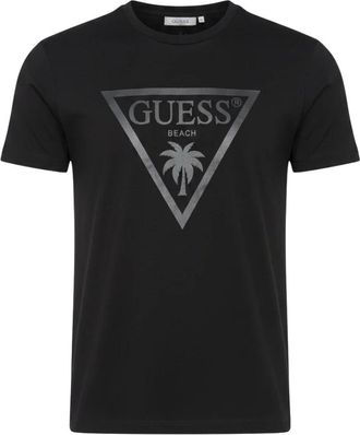 Guess Homme, Tops, Noir, Taille: 2XL Icon Beach T-Shirt