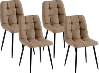 Clp 4er Set Esszimmerst&uuml;hle Antibes Stoff taupe
