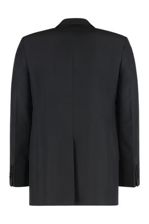 Gucci Mens Double-Breasted Wool Gabardine Jacket Black Suit & Dinner