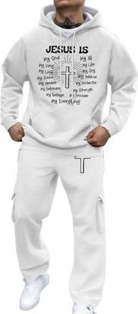 Generic Surv&ecirc;tements pour hommes imprim&eacute;s &agrave; manches longues sweat &agrave; capuche ensembles de jogging d&eacute;contract&eacute;s sport jogging hauts pantalons assortis v&ecirc;tements