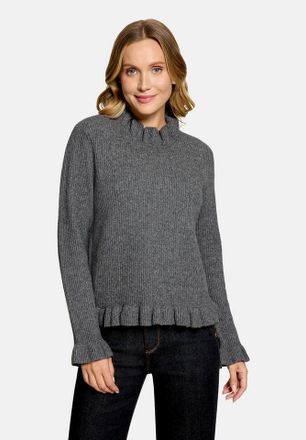 Cartoon Strickpullover Damen mit Stehkragen (1-tlg)