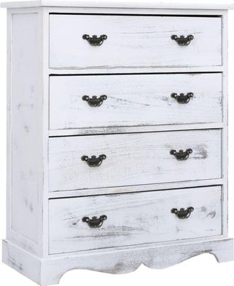 vidaXL Schubladenkommode Wei&szlig; 60x30x75 cm Holz vidaXL